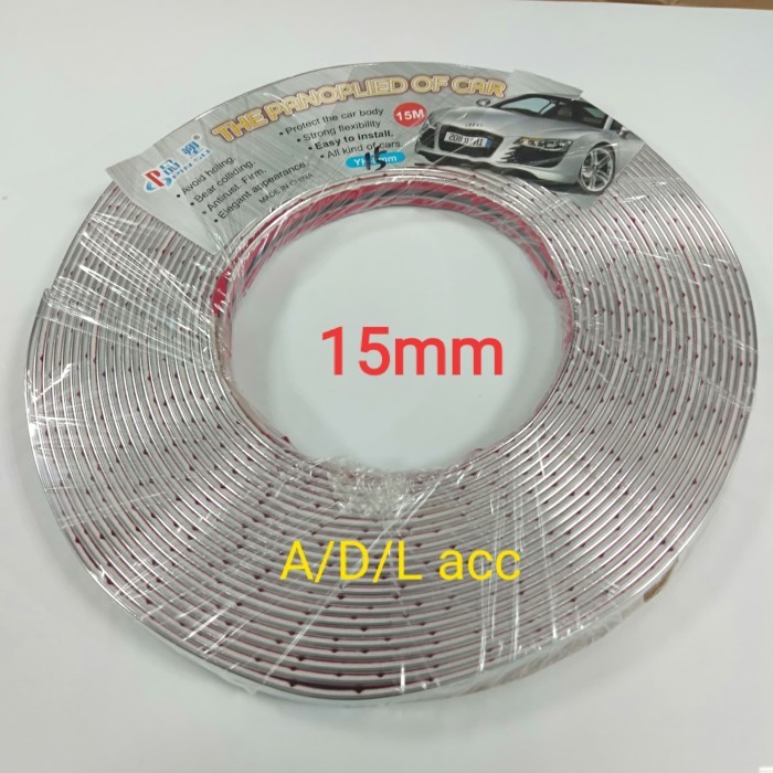 Jual Lis Body Moulding List Bodi Chrome Crome Mobil 15Mm Milimeter 15 ...