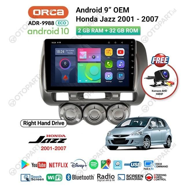 Jual Head Unit ORCA Honda Jazz GD3 2001-2007 Android Auto Carplay 9 ...