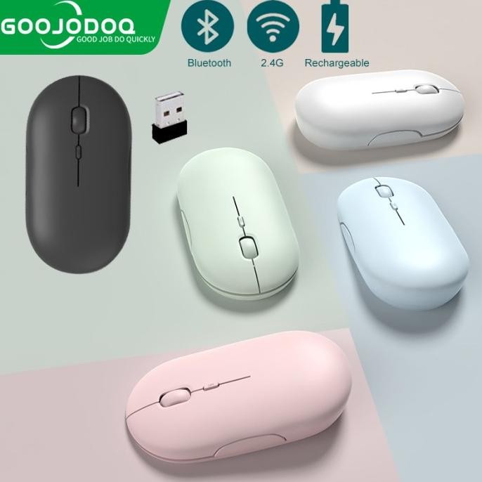 Jual GOOJODOQ Pebble Dual-Mode Wireless Mouse Bluetooth 2.4G+5.0 PC ...