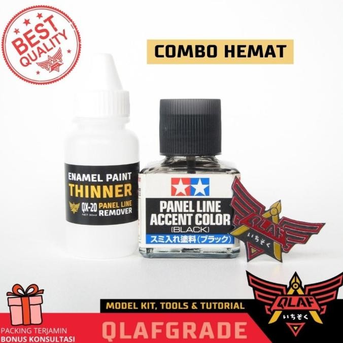 Jual Paket Tamiya Panel Line - Combo (Black, Qlaf Enamel Thinner ...