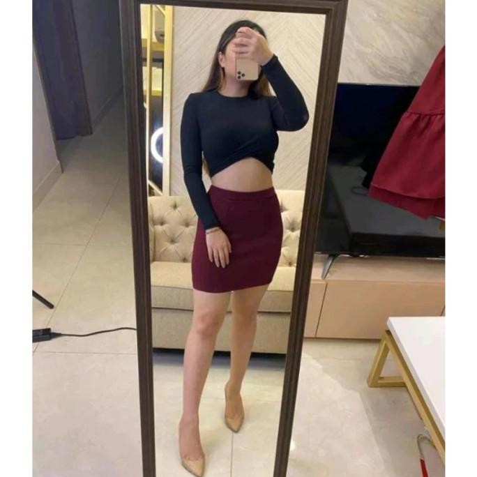 Jual Rok Span Mini Hot Skirt Scuba Pendek Terbaik | Rok Kantor | Rok ...