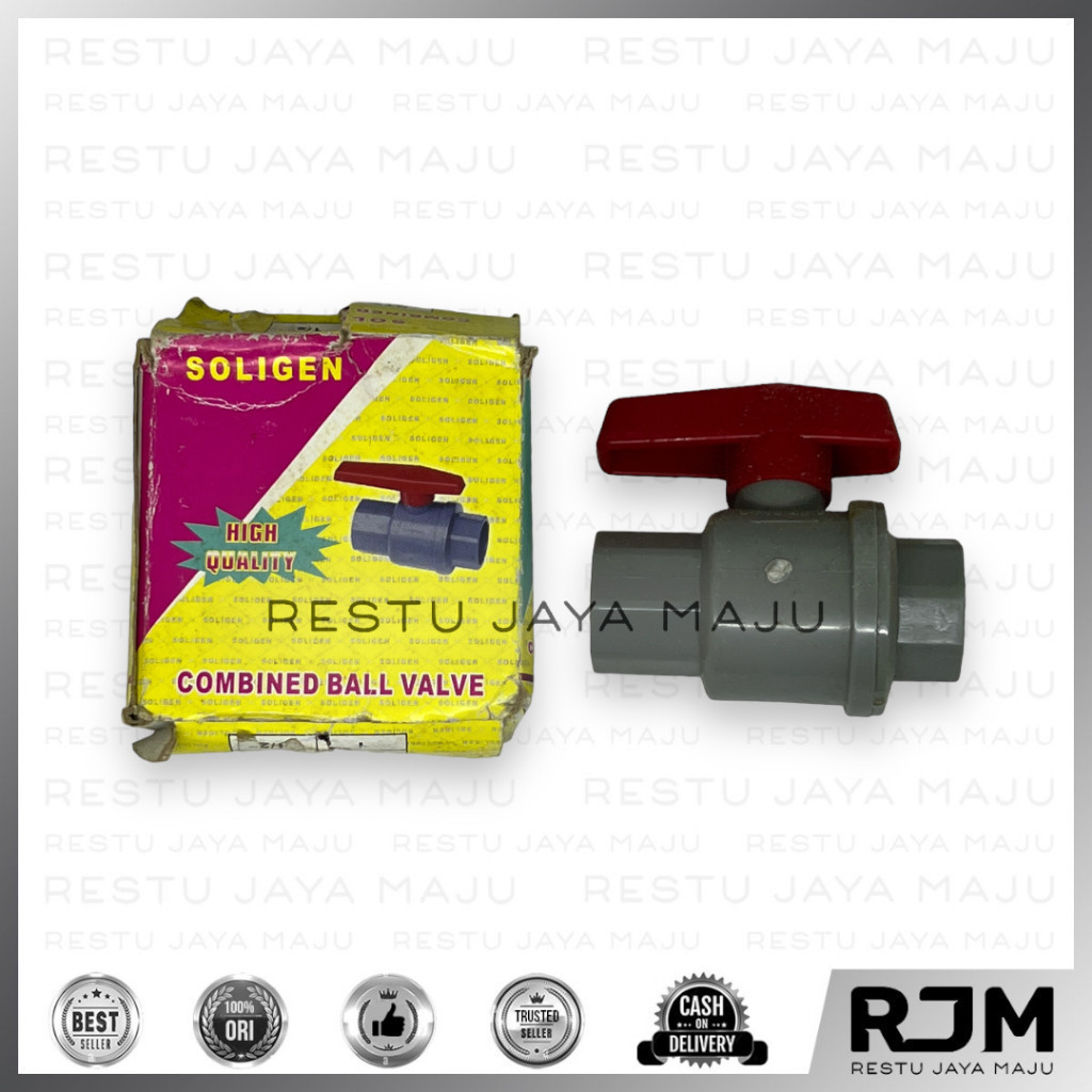 Jual SOLIGEN Ball Valve PVC 1/2 3/4 1 " inch Inch Stop Kran Pipa ...