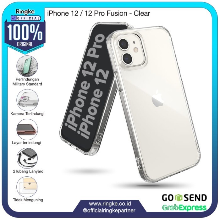 Jual Ringke iPhone 12 / 12 Pro Fusion Clear Softcase Anti Crack Hybrid ...