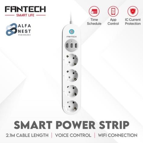 Jual FANTECH Smart Extension Power Strip Colokan Stop Kontak Pintar Wifi IoT | Shopee Indonesia