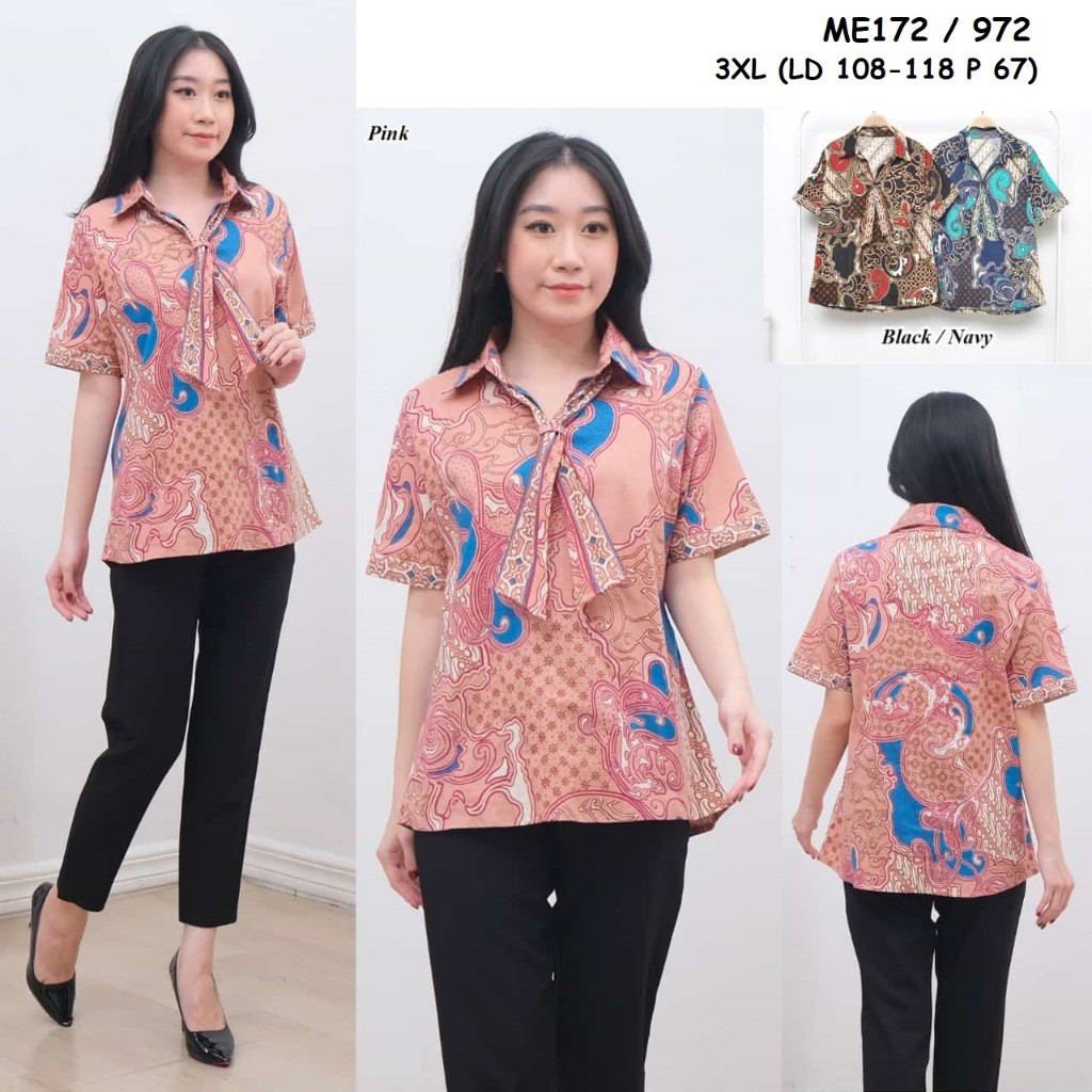 Jual Batik Wanita Halus dan Tebal Blouse Batik Wanita Reg - JUMBO ME172 ...