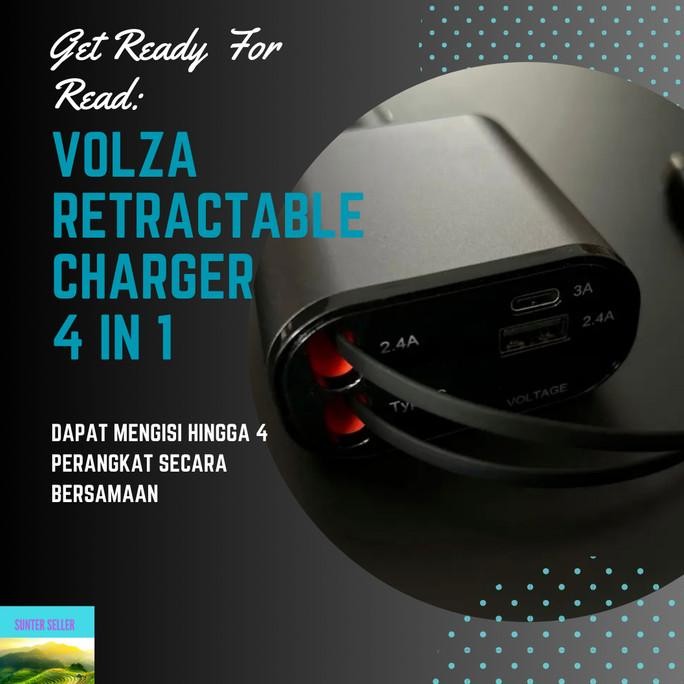 Jual Charger Mobil Volza IOS dan Android Retractable Cable 4 in 1 (Type ...