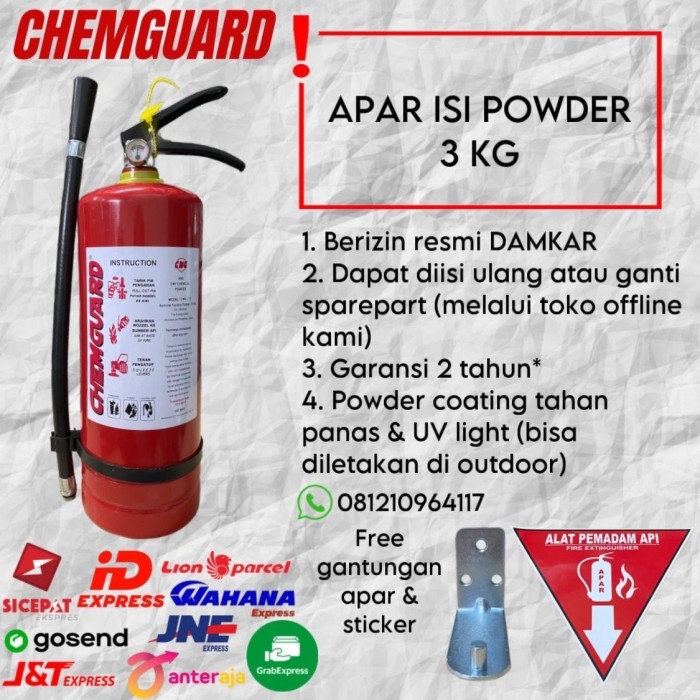 Jual TERBARU perlengkapan pemadam api ringan Tabung pemadam apar 3 kg ...