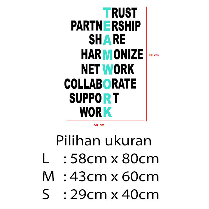 Jual Stiker Unik Dinding Kantor Rumah Kaca Office Wall Sticker Teamwork ...