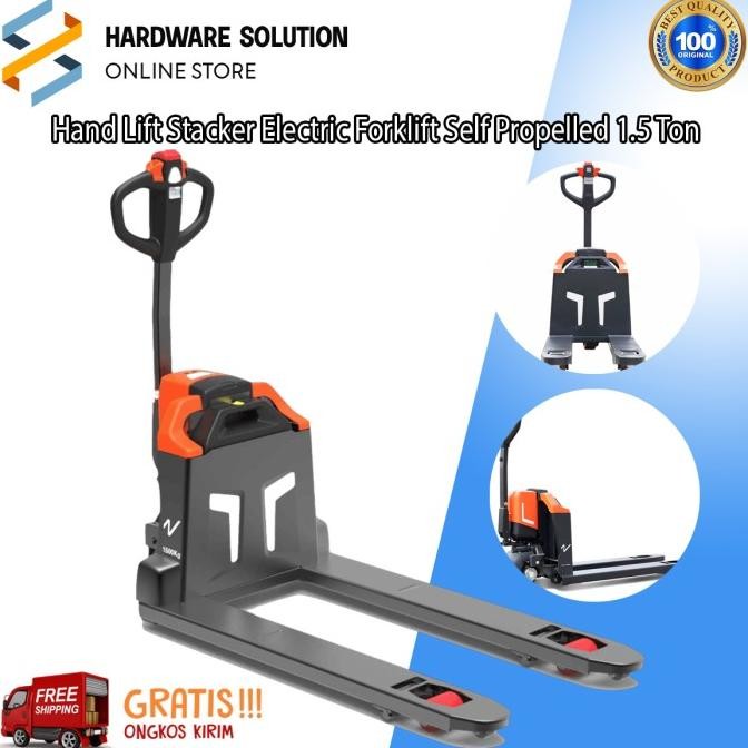 Jual HAND LIFT STACKER ELECTRIC FORKLIFT SELF PROPELLED 1.5 TON ALAT ...