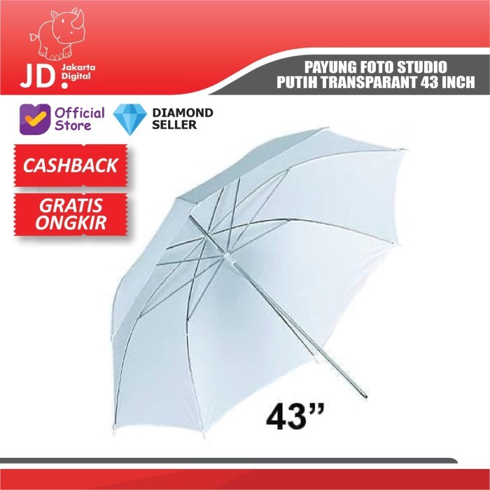 Jual Payung Foto Studio Putih Transparant 43 Inch - Payung Putih Studio ...