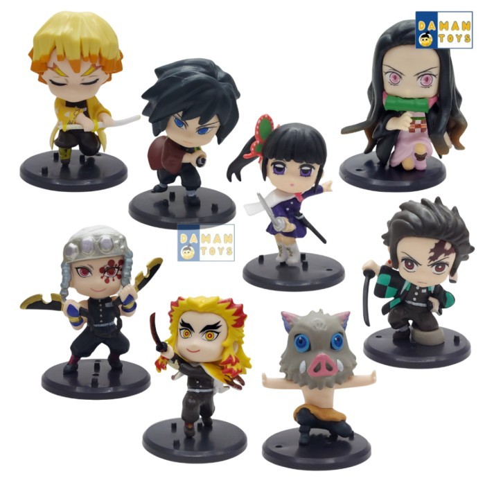 Jual Demon Slayer Action Figure Set 8 Tanjiro Nezuko Rengoku Inosuke ...