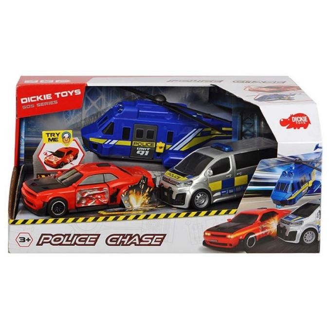 Jual Dickie Toys SOS Series Police Chase 3 Vehicles Set with Light ...