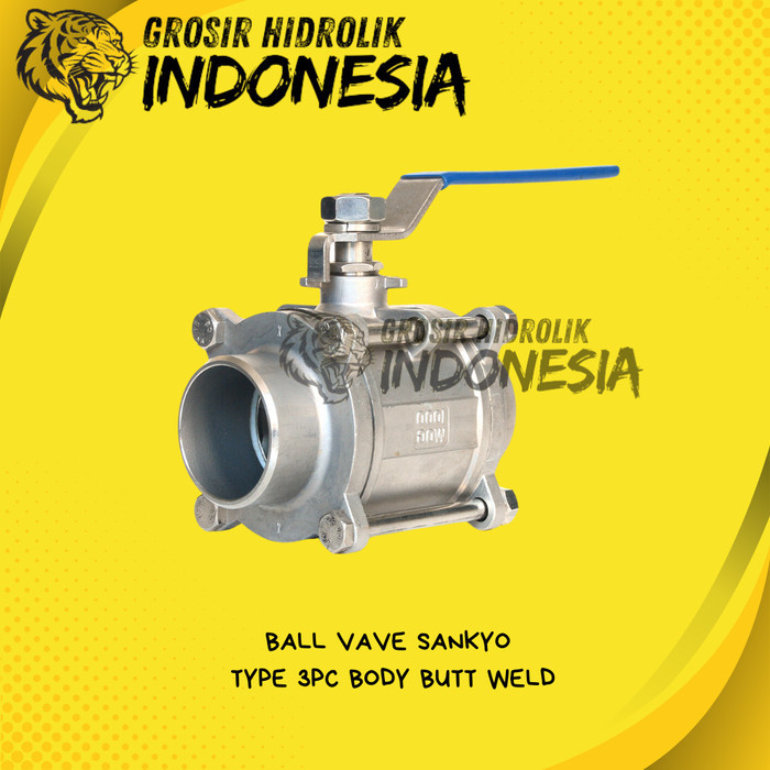 Jual 2'' STOP KRAN BALL VALVE STAINLESS SANKYO 3PC BODY TYPE BUTT WELD SIZE 2 INCH | Shopee ...