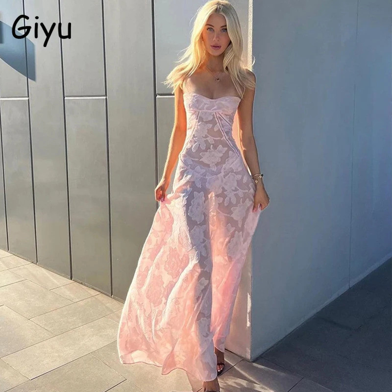 Jual Giyu Sexy Evening Party Dress Women 2024 Summer Beach Maxi Long ...