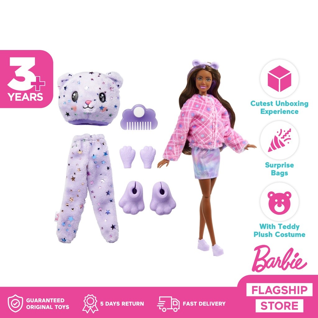 Jual Barbie Cutie Reveal Doll with Teddy Plush Costume - Mainan Boneka ...