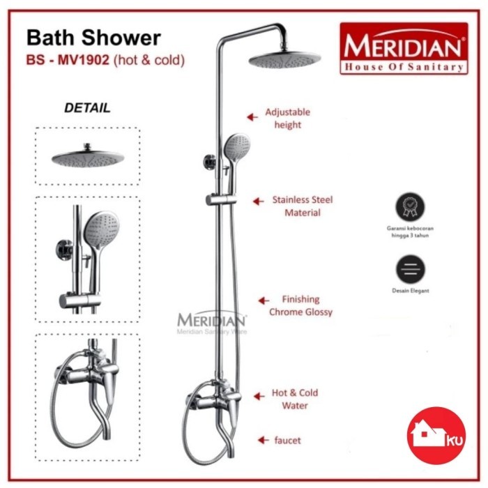 Jual MERIDIAN BATH SHOWER+FAUCET BS-MV1902 | Shopee Indonesia