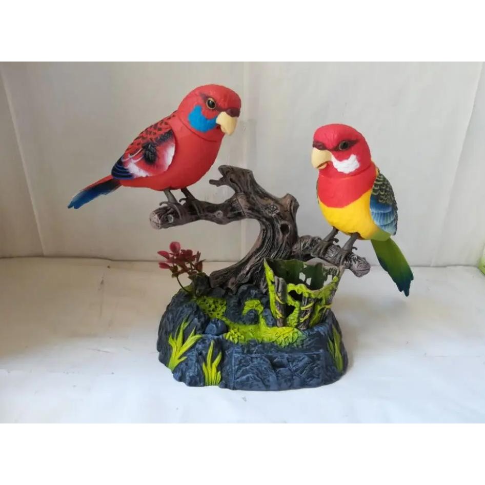 Jual beautiful loves birds electric toy voice control couples birds ...