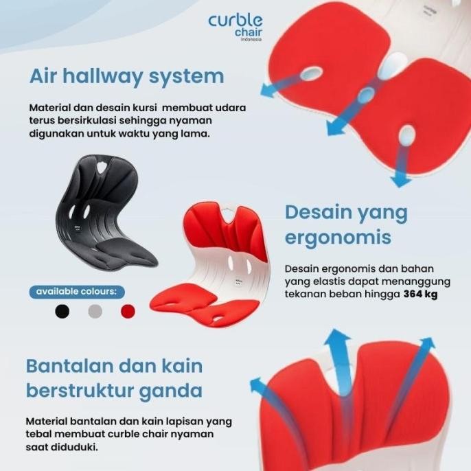 Jual Curble Posture Chair Wider - BUY 2 GET 3 (3pcs Grey) | Shopee ...