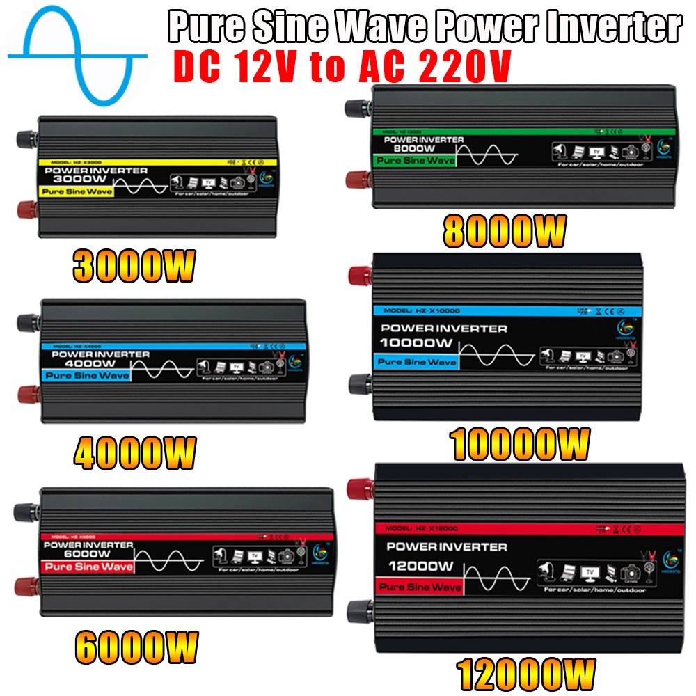 Jual HAOSONG Inverter Daya Gelombang Sinus Murni 3000W/4000W/6000W/8000W/10000W/12000W DC 12V ke ...