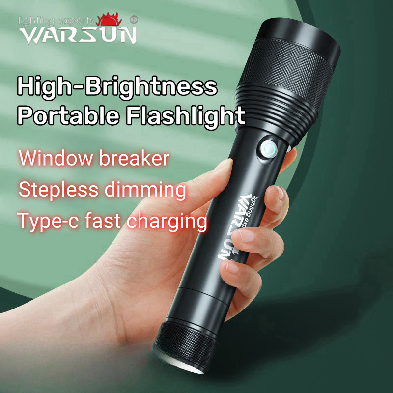 Jual WARSUN K100 Original Flashlight Type-C Charging Portable ...