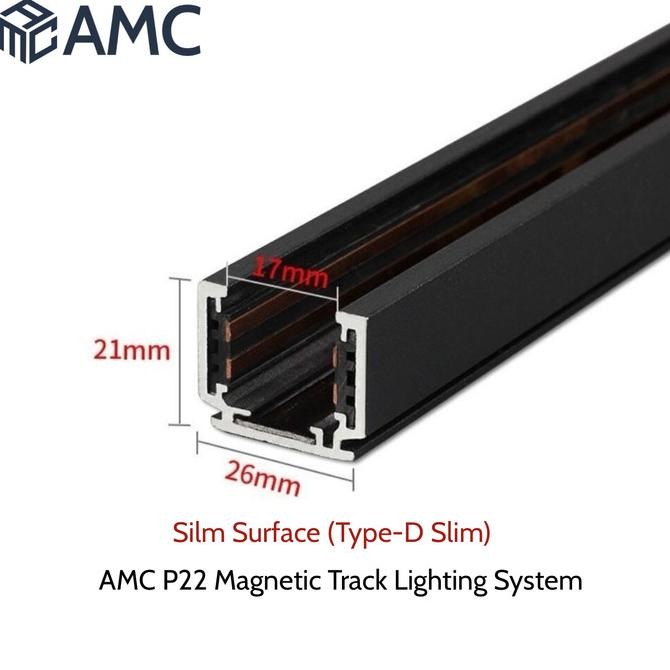 Jual AMC P22 Rail 2 Meter Dimmable Magnetic Track Light System Rel ...