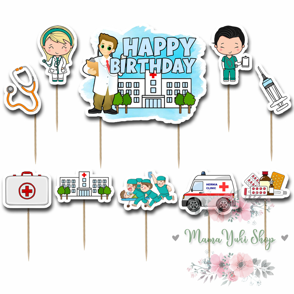 Jual Topper Cake Hiasan Kue Ulang Tahun Anak motif DOKTER DOCTOR NURSE ...
