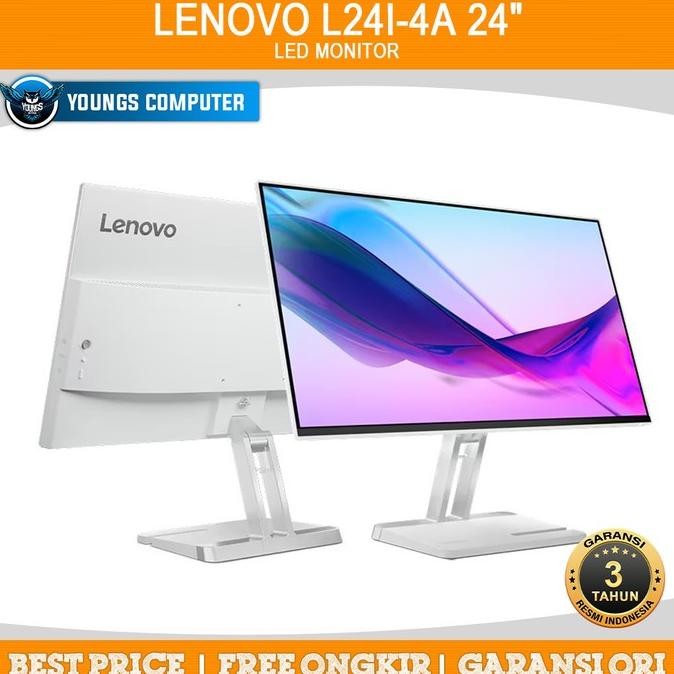 Jual Baru Led Lenovo L24I-40 L24I-4A 24" Ips Fhd 100Hz 1Ms Speaker Silver Monitor 24 Inch ...