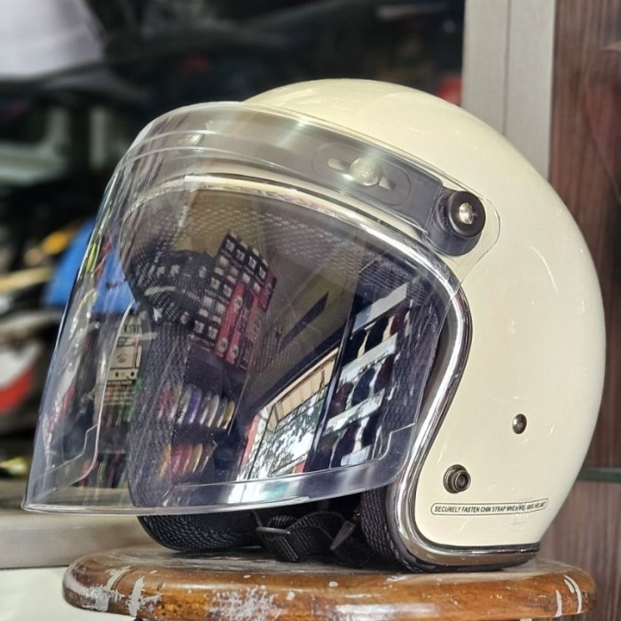 Jual Helm Bogo List Chrome Kaca Flat Venom Helm Retro | Shopee Indonesia