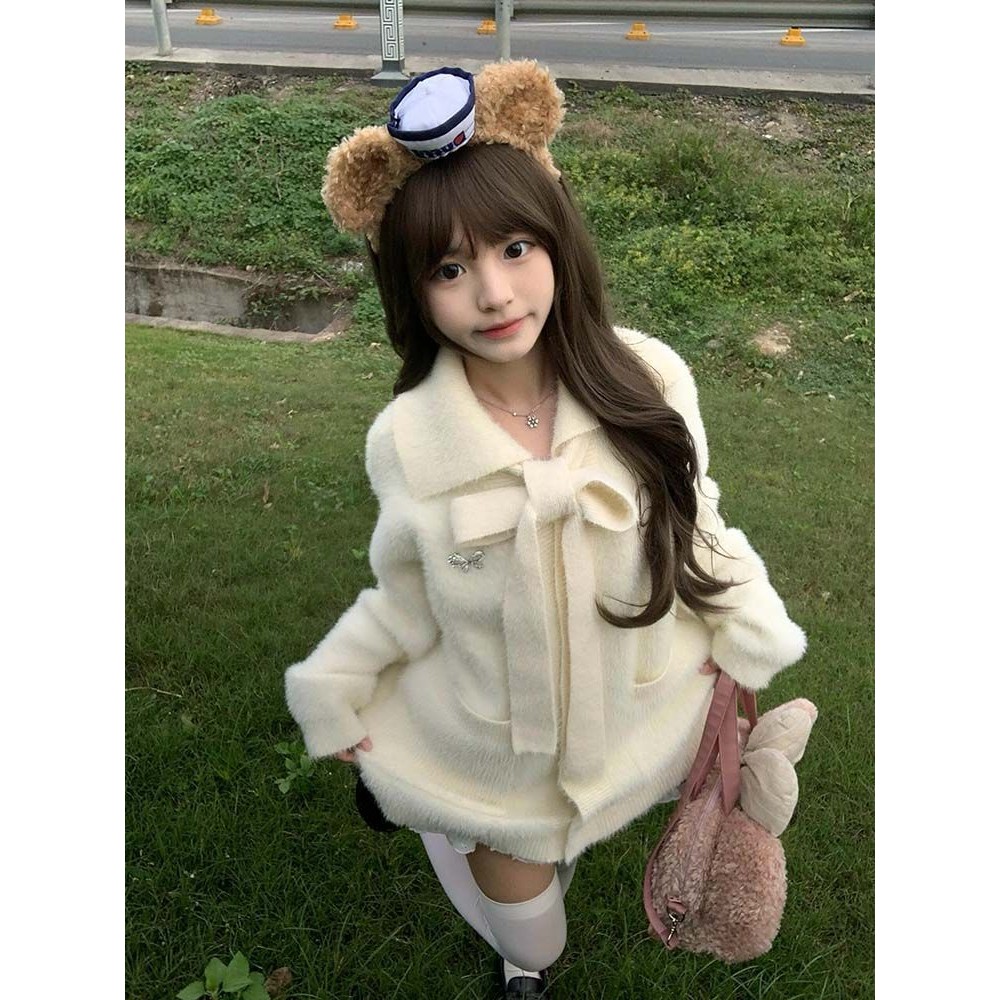 Jual Crunchy Brulee Sweater Rajutan Longgar untuk Pelajar Gaya Jepang ...