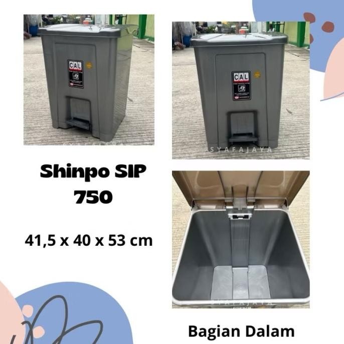Jual SHINPO TEMPAT SAMPAH INJAK SIP750 UKURAN 50 LITER / SIP790 UKURAN70 LITER 1201T | Shopee ...