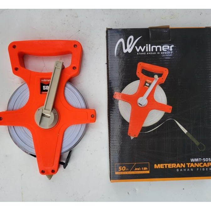 Jual Ready Meteran Rol Tancap Fiber 50M 100M WILMER Meteran KAIN Tanah ...