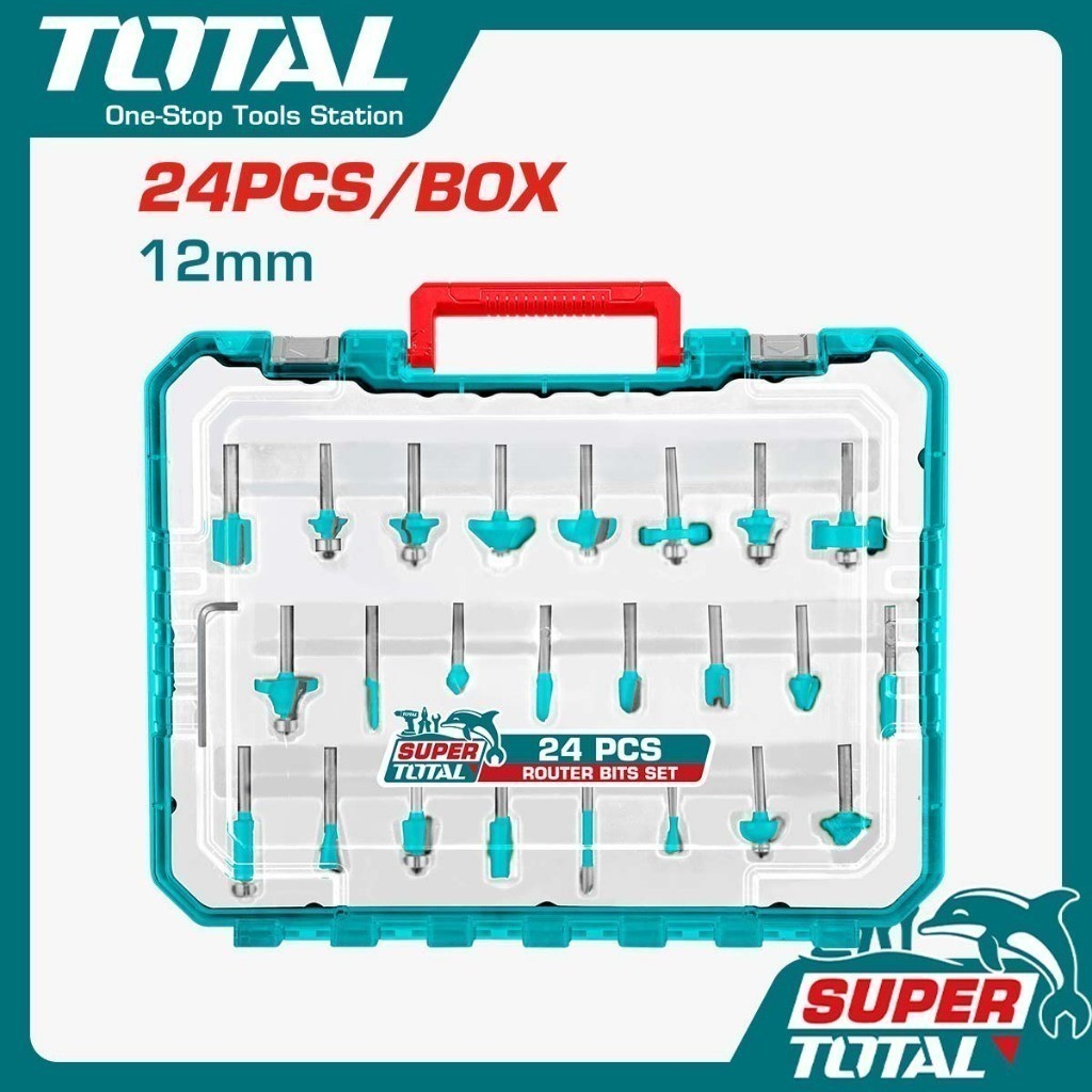 Jual 【TOTAL】Set Bit Router 24Pcs (12Mm) TACSR12412 | Shopee Indonesia