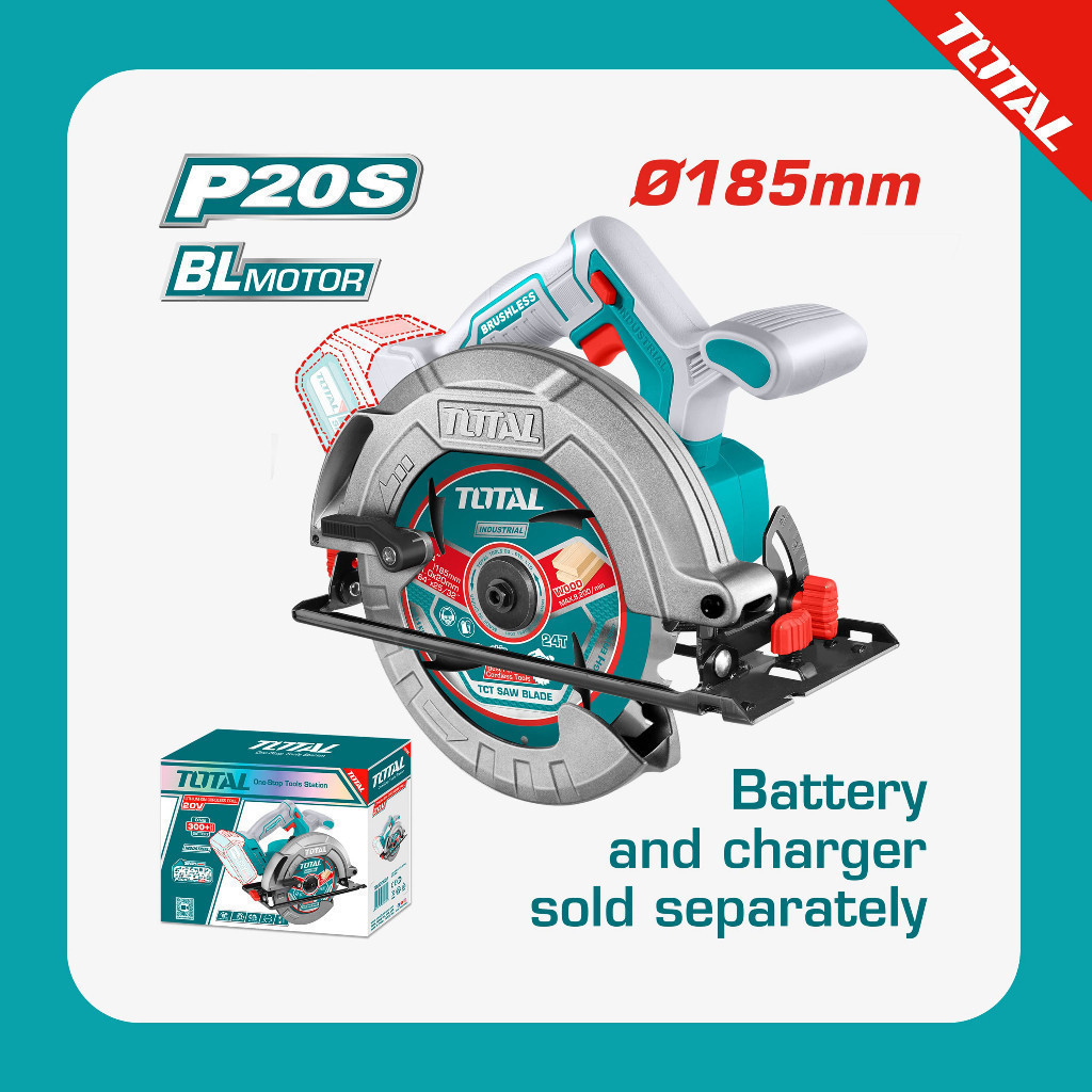 Jual TOTAL Gergaji Bundar Baterai / Lithium Ion Circular Saw TSLI1851 ...