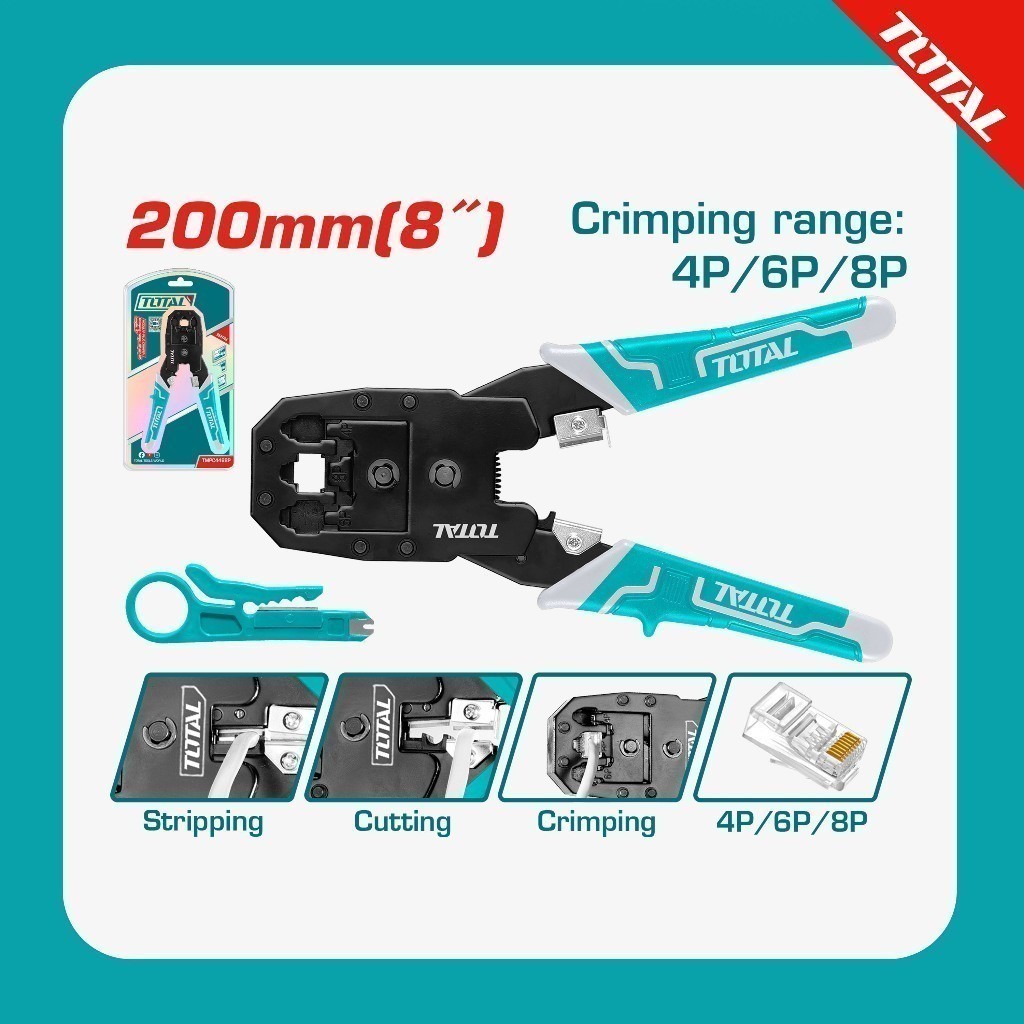 Jual 【TOTAL】Alat Krimping Modular/Modular Plug Crimper TMPC4468P ...