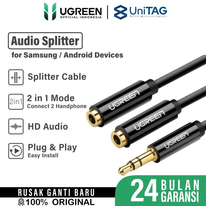 Jual UGREEN Kabel Adapter Conterver Audio Splitter Dual Jack Audio 3 ...