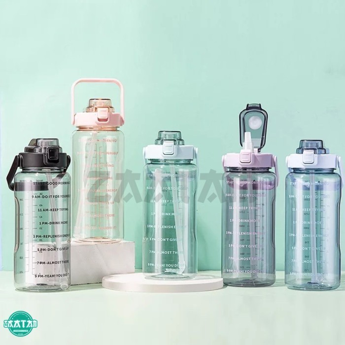 Jual Botol Air Minum Motivasi 2 Liter 2L Botol Korea Transparan Bpa Free | Shopee Indonesia