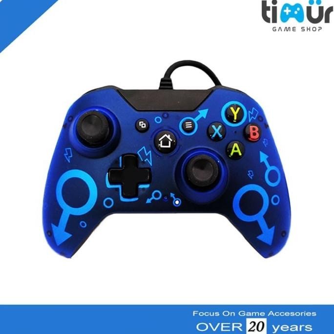 Jual STIK STICK CONTROLLER XBOX ONE GAMEPAD PC LAPTOP WIRED WARNA BLUE ...