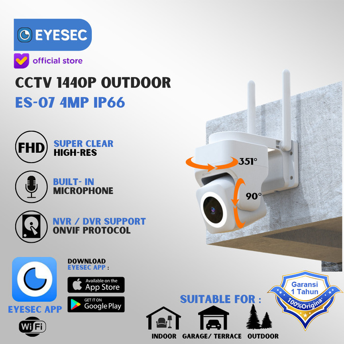 Jual CCTV Outdoor EYESEC 4MP IP66 FHD 3X Optical Zoom ONVIF TUYA App | Shopee Indonesia