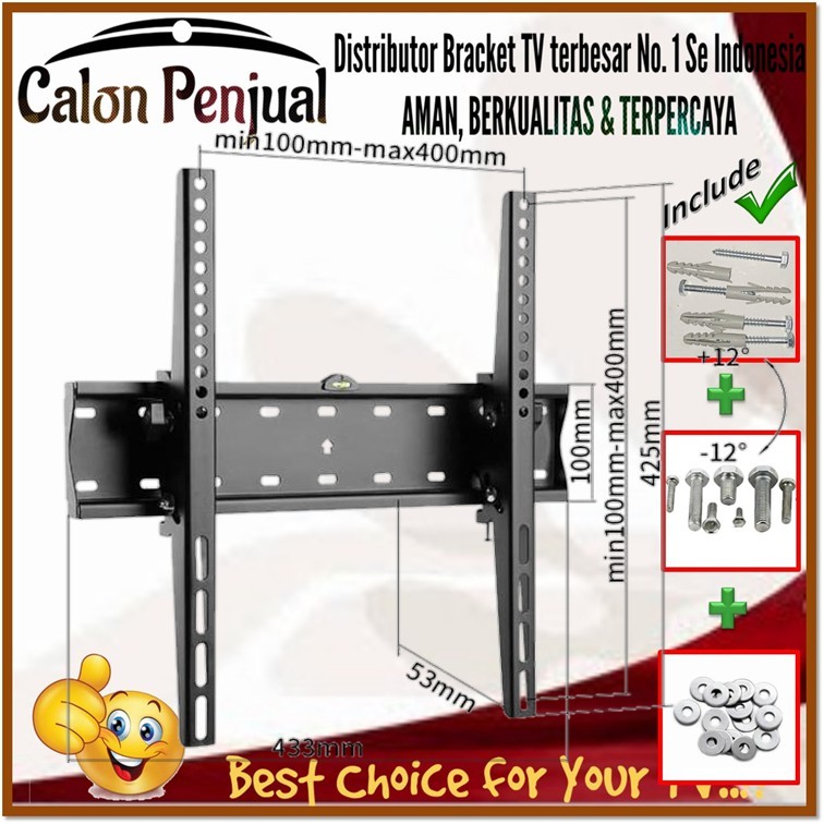 Jual Breket/Bracket TV 32 sampai 55 Extra Besar dan Kokoh Cocok semua ...