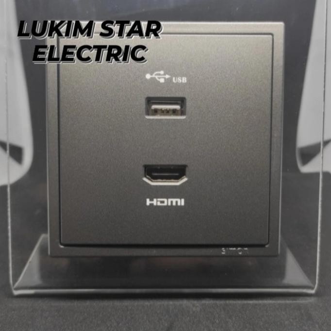 Jual OUTLET USB + HDMI SIMON I7 GREY/OUTLET HDMI + USB SIMON i7 GREY ...