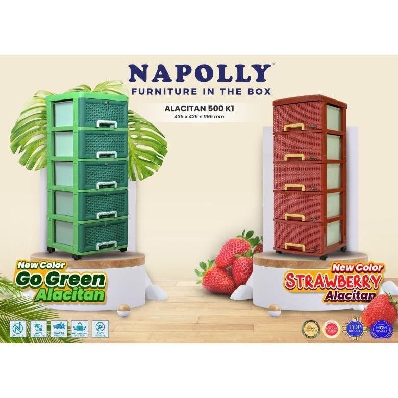 Jual NAPOLLY - ALACITAN 500 K1 - RAK LACI CABINET RODA | laci plastik 5 ...