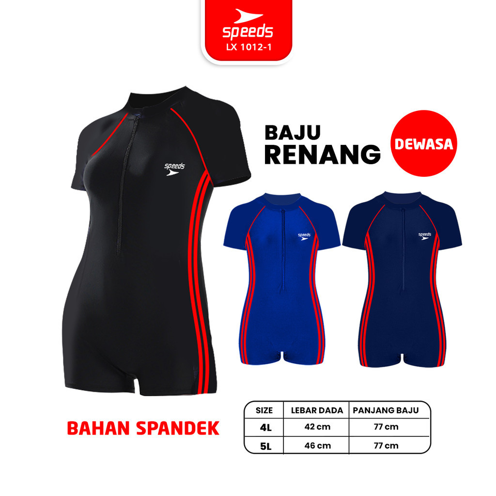 Jual SPEEDS Baju Renang Jumbo 4L 5L Spandex Large Swimming Suit ...