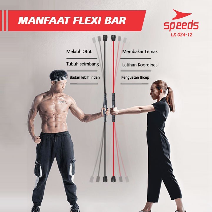 Jual SPEEDS Tongkat Flexi Getar Fitness Gym Bar Terapi Yoga Aerobik ...