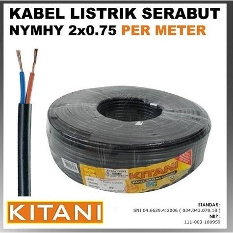 Jual populer] Kabel NYMHY KITANI 2 x 0,75mm Per Meter Cable Listrik Serabut Tembaga | Shopee ...
