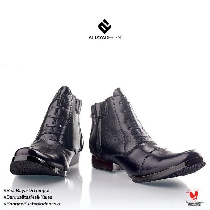 Jual Sepatu Pantofel Boots Pria Attaya Design Kulit Asli Formal Pdh ...