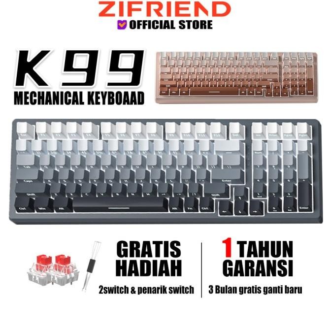 Jual NEW ZIFRIEND K82/K99 Gradient Mechanical Keyboard Hotswap White Light | Shopee Indonesia