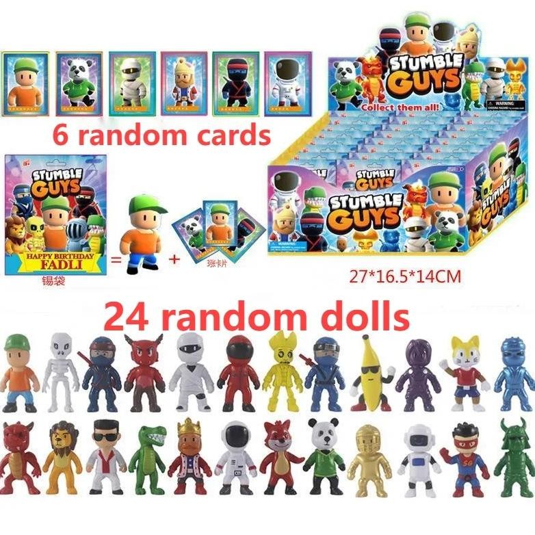 Jual 24Pcs/Box Stumble Guys Action Figures & Cards Cartoon Game Model ...