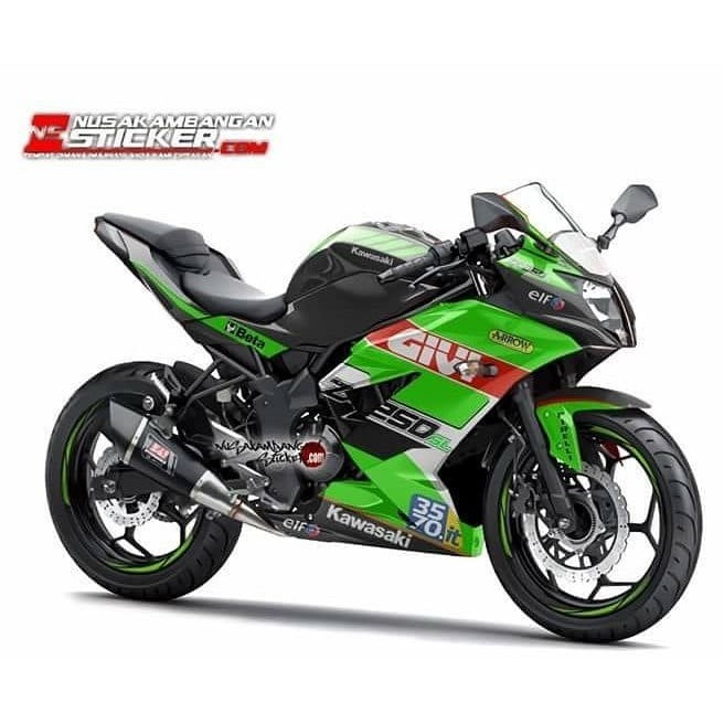 Jual Promo Decal Motor Sticker Motor Kawasaki Ninja 250 Mono Hijau Givi ...