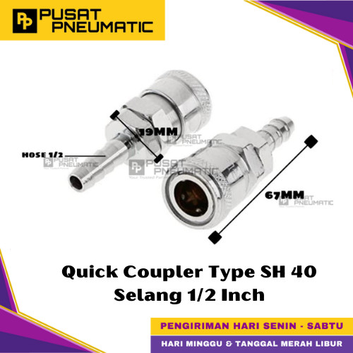 Jual SH 40 Air Quick Release Joint Coupling Coupler Female Connector ...