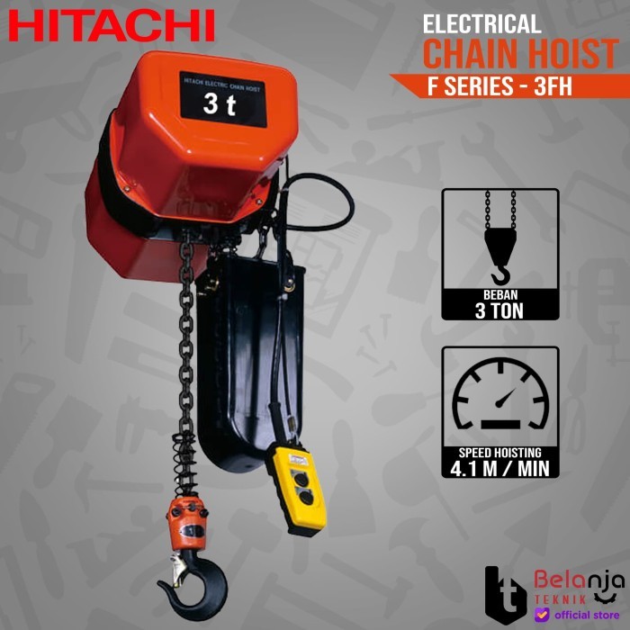Jual HITACHI Electric Chain Hoist 3FH 3 Ton Katrol Elektrik 3 FH 3Ton ...